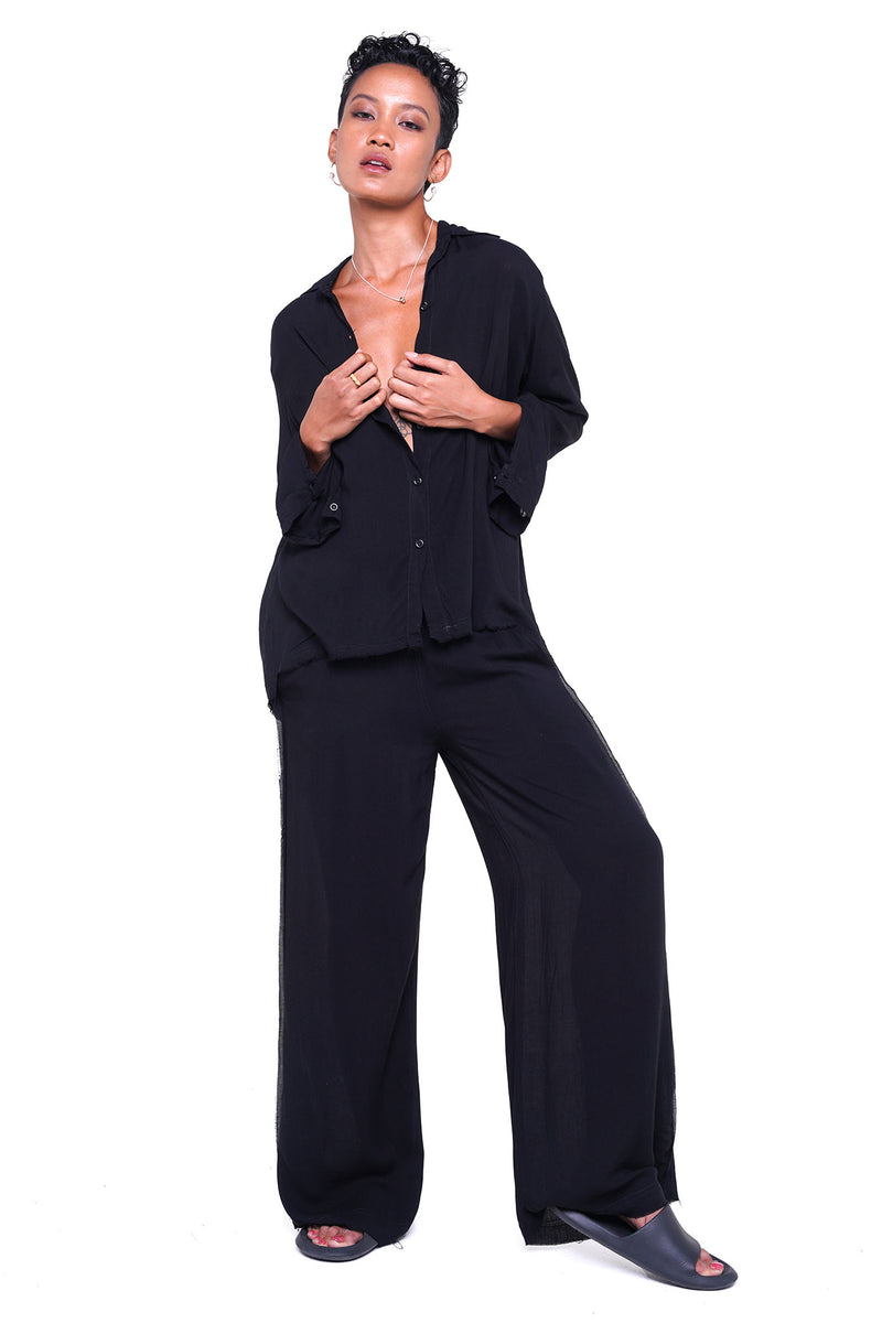 VICKY LONG SLEEVES SHIRT - BLACK – Skull-Bali